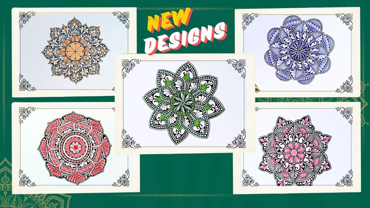 How to draw colorful mandala flowers| Small mandala designs. - YouTube