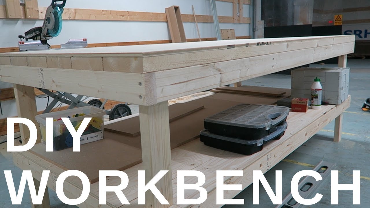 DIY WORKBENCH/// Sturdy workbench with exchangeable top for under $150 ...