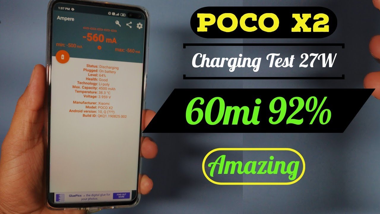 Poco X2 Charging Speed Test 27W Adopter | 60mi-92% Amazing Results🔥 ...