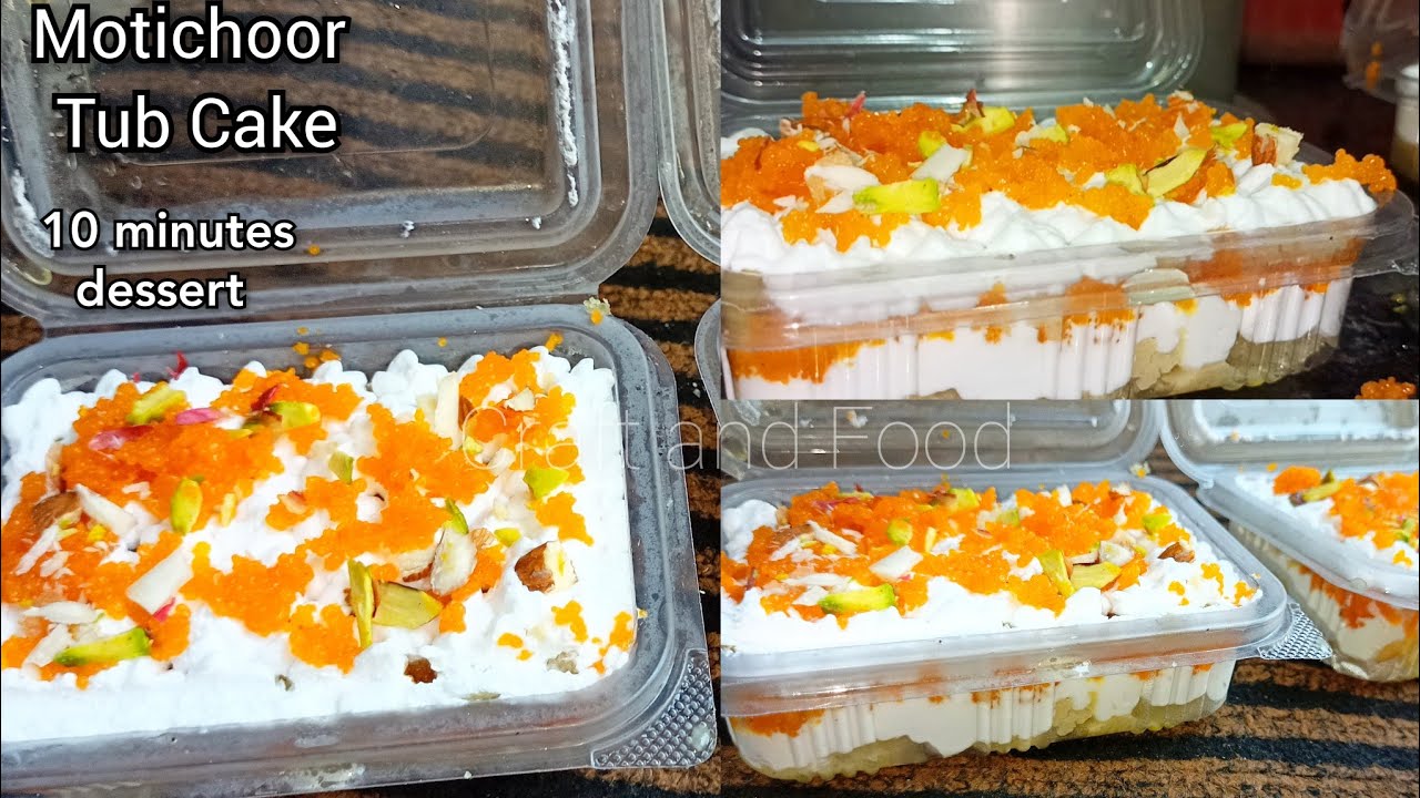 New unique style TUB CAKE recipe | Easy motichoor dessert recipe ...