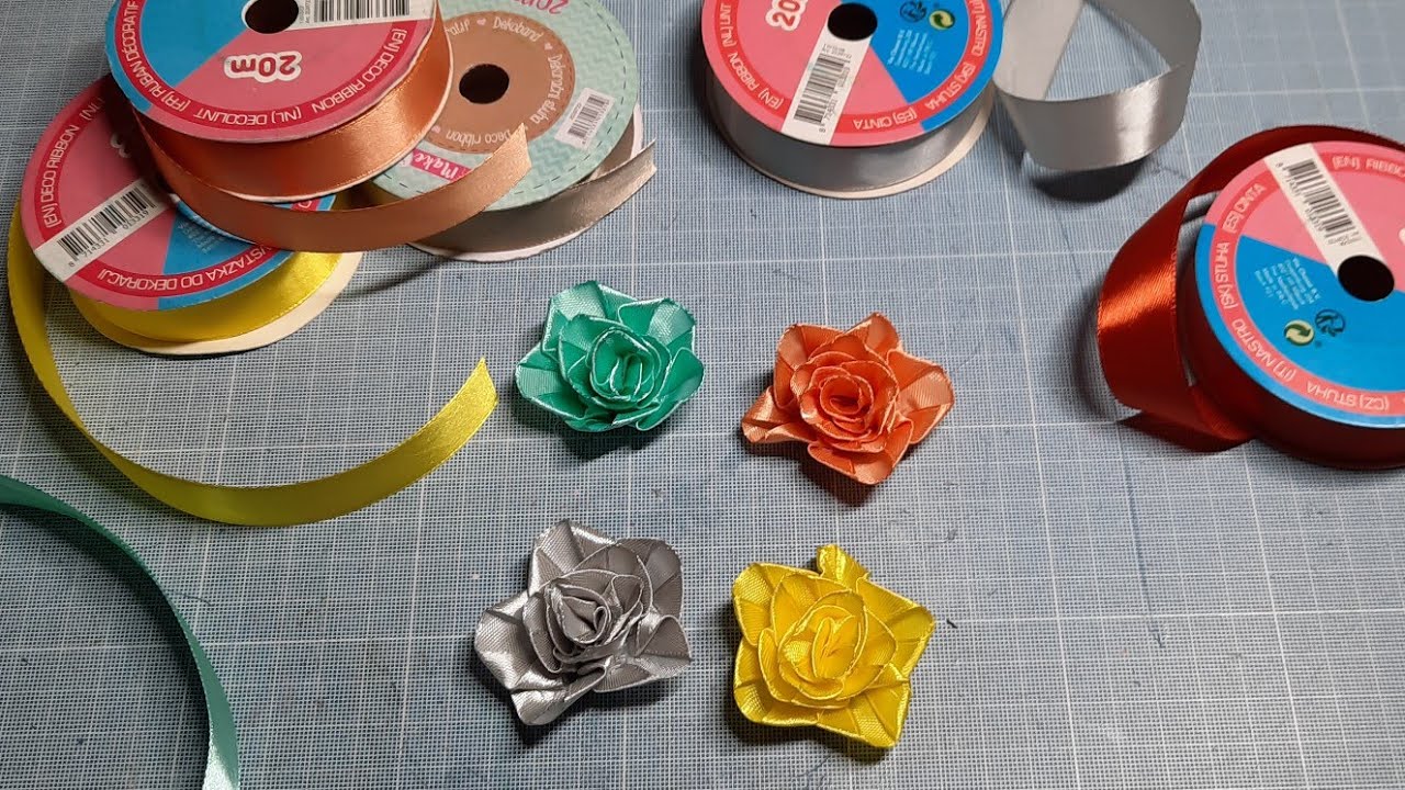 Tuto Fleur ruban facile débutante - YouTube