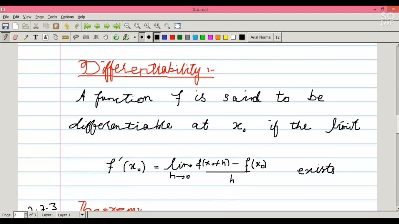Differentiability,Theorem:Every differentiable function is continuous but the converse is not ...