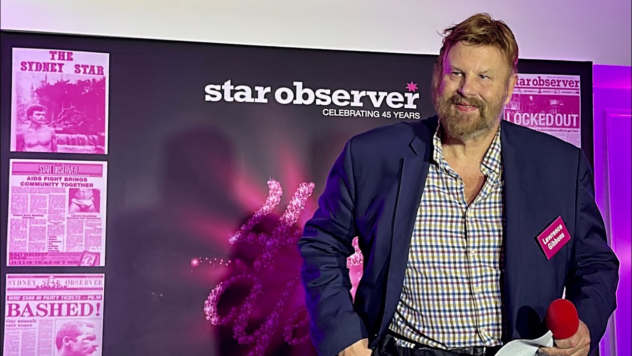 Lawrence Gibbons (publisher) Celebrates 45 Years of Star Observer - YouTube
