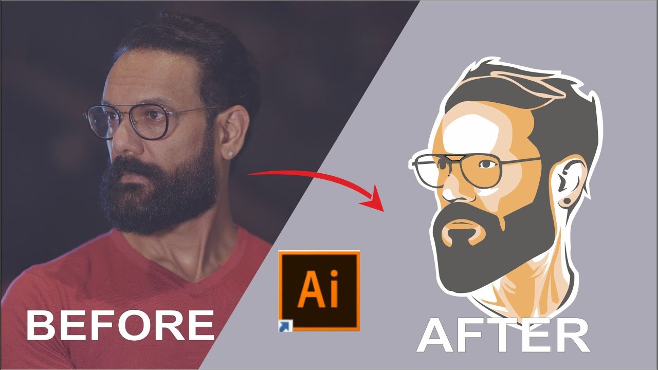 Illustrator Tutorial For Beginners| man face clipart - YouTube