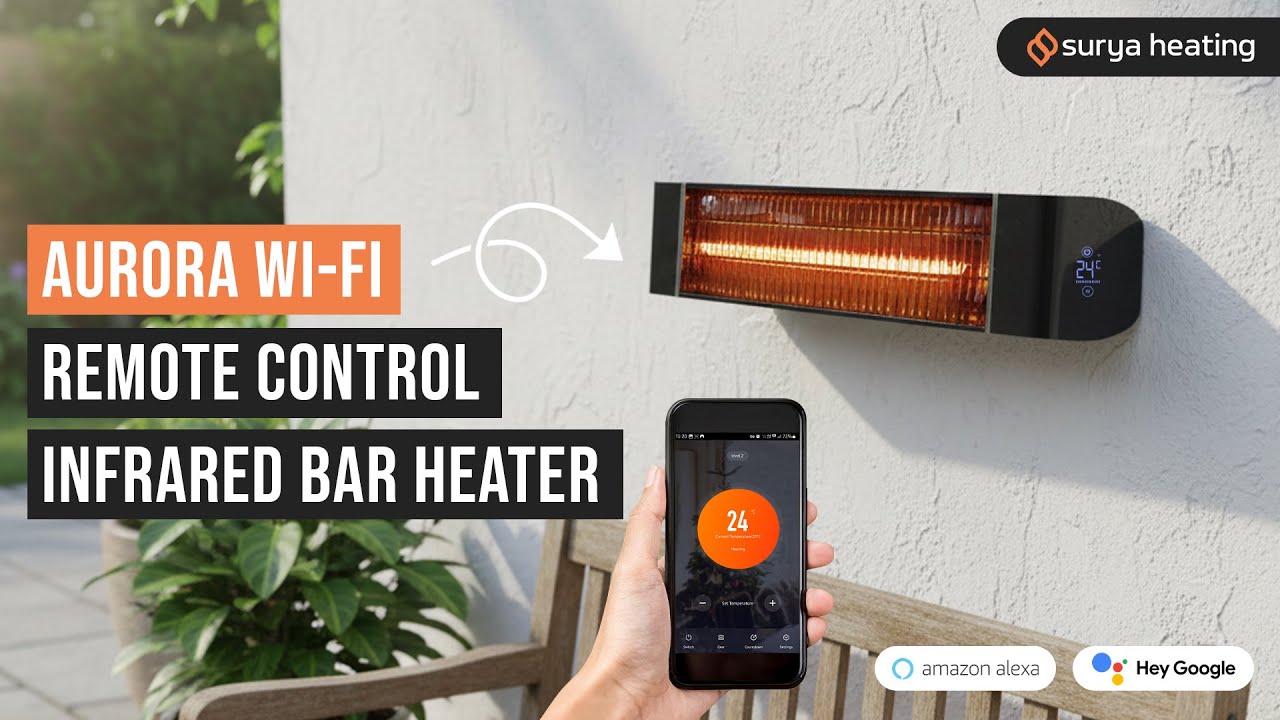 Aurora Wi-Fi Remote Control Infrared Bar Heater - [Surya Heating] - YouTube