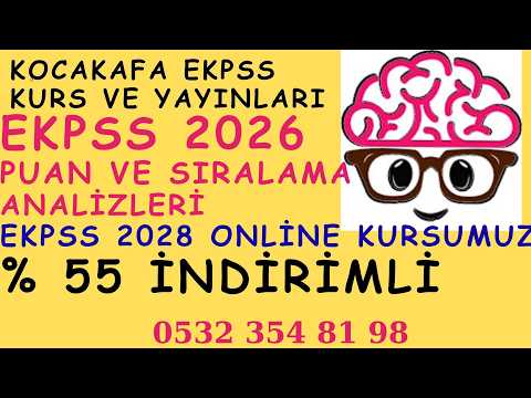 EKPSS 2026 Puanlarını ve sıralamaları değerlendiriyoruz.EKPSS 2028 ONLİNE KURSUMUZ %55 İNDİRİMLERLE.