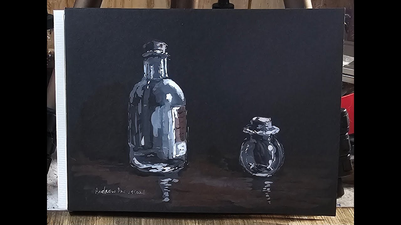 Still life in Acrylic Inks #inktober chairoscuro - YouTube