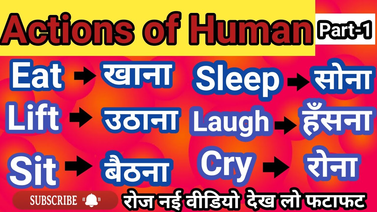 Basic Word Meaning. Human Action, English Speaking ...