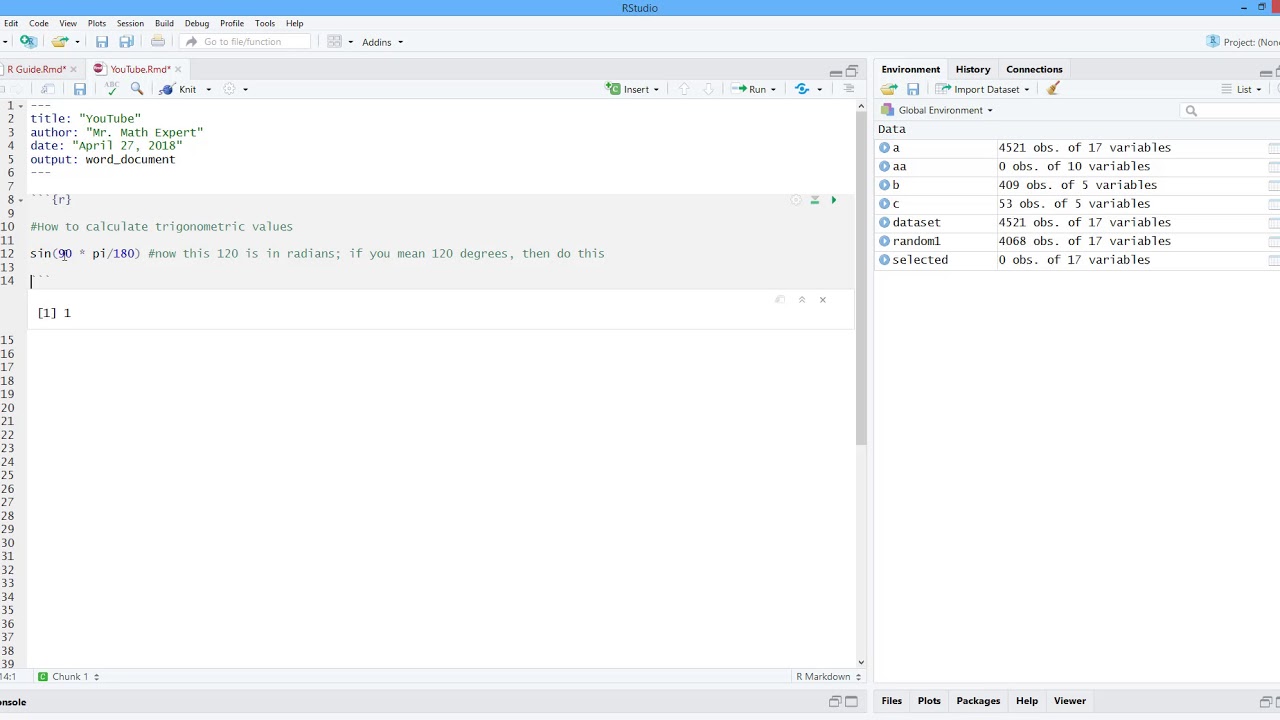 How to Calculate Trigonometric Values in R. [HD] - YouTube