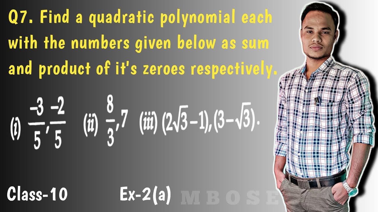 How to find a quadratic equation | How to find a quadratic polynomial ...