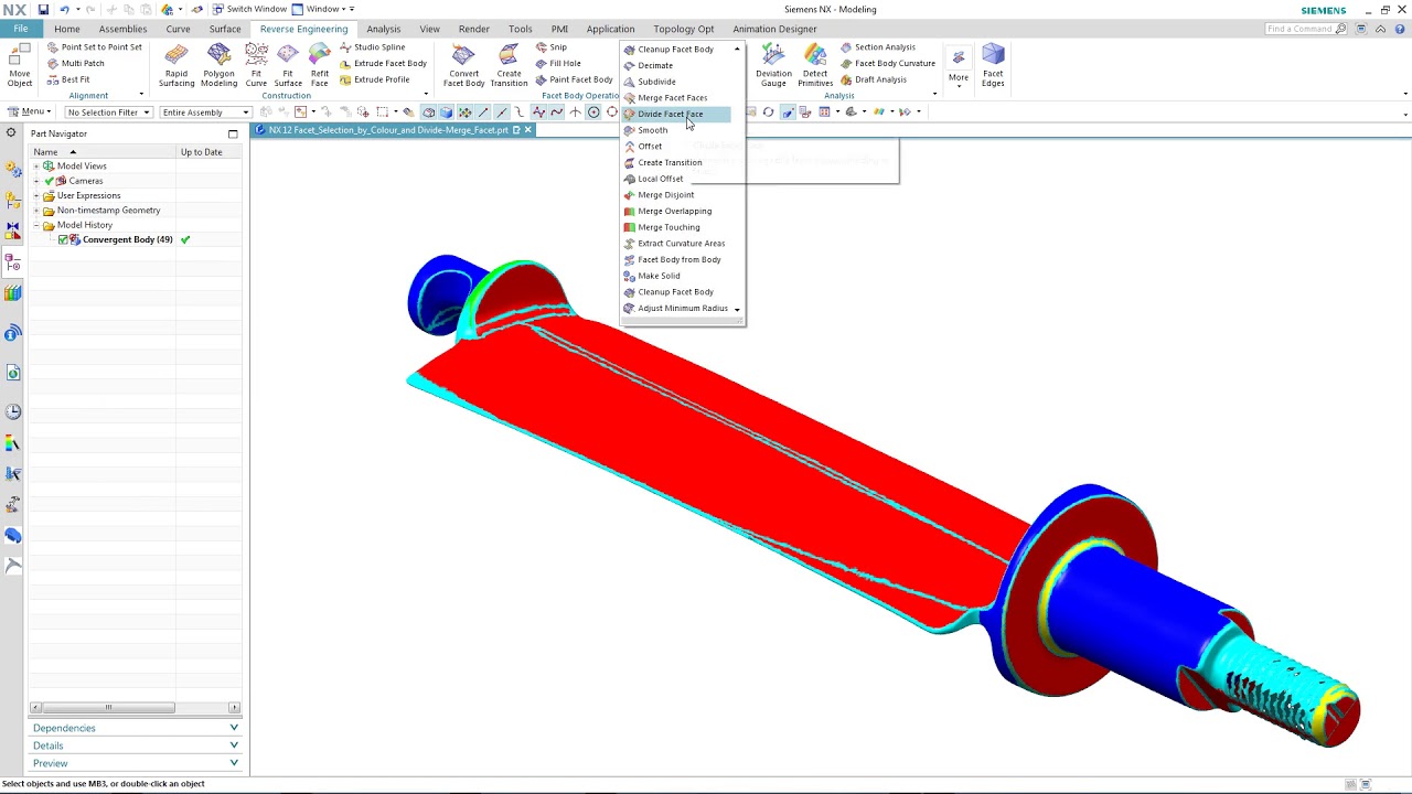 NX 12 Convergent Body Divide Face komutu - YouTube