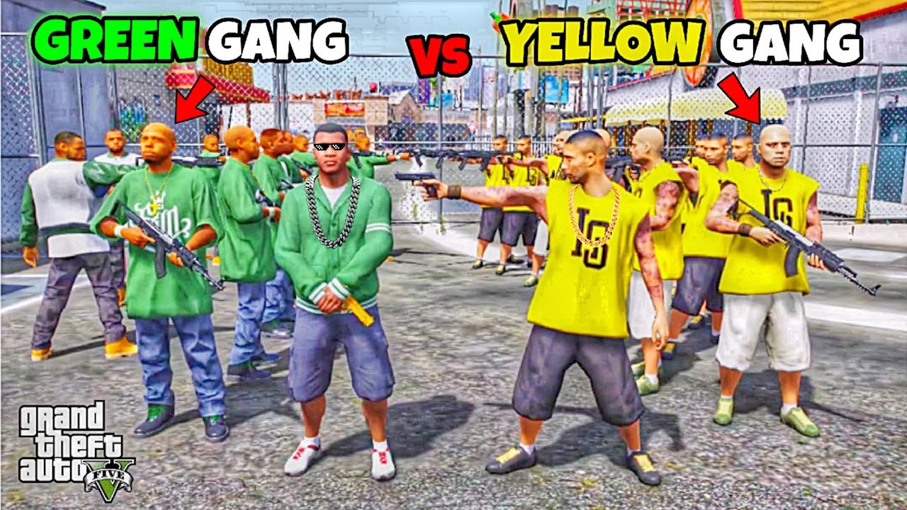 Franklin Builds GREEN GANG to Battle With YELLOW GANG in GTA 5 ! - YouTube