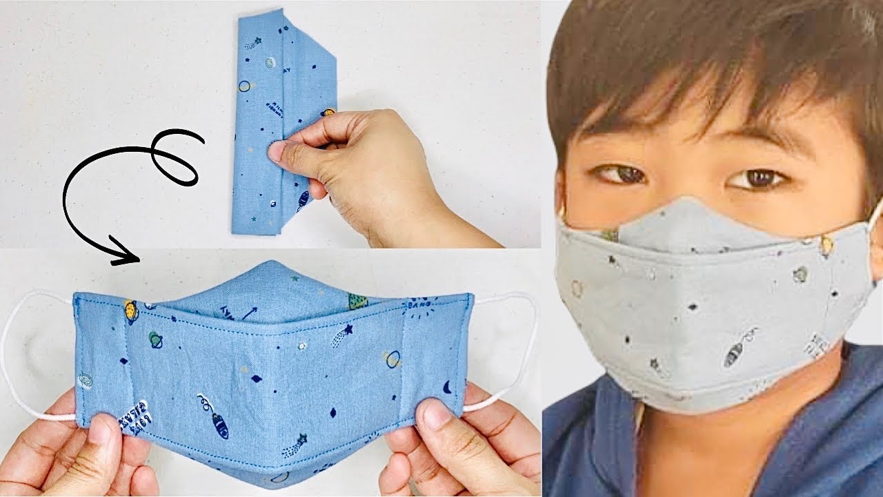 EASY!! 3D Face Mask for Kids Easy way to make Face Mask | 3 Layers ...