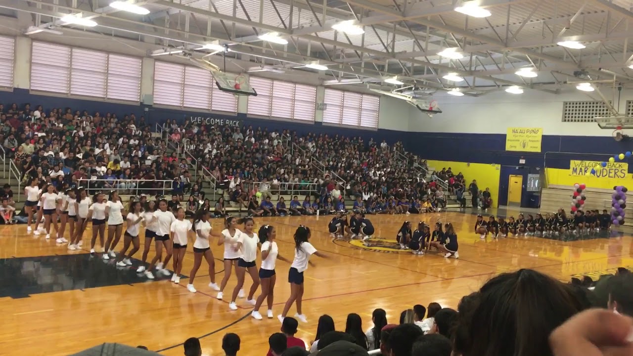 Waipahu High School 'Welcome back 2017' assembly: Cheerleaders - YouTube