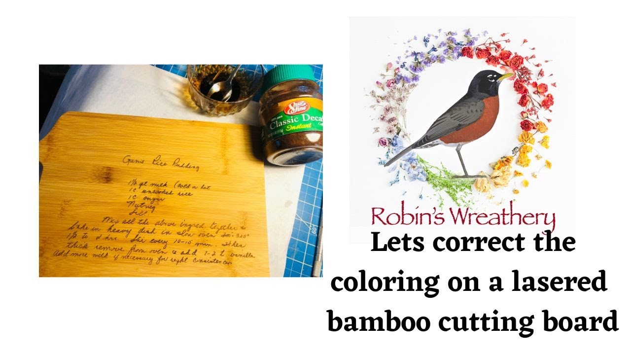 How to correct uneven color on a lasered bamboo cutting board - YouTube