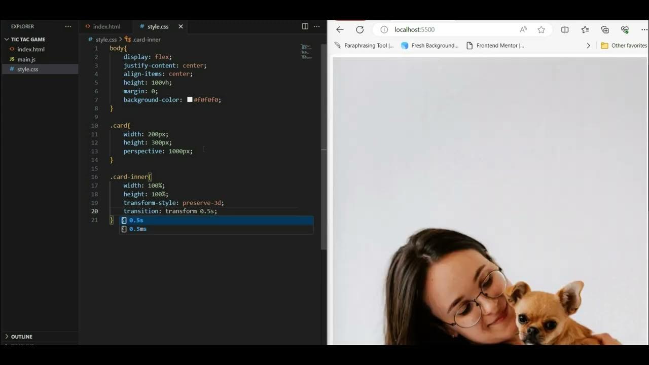 3D Image Hover Effect Video With HTML, CSS, JS || Complete Code - YouTube