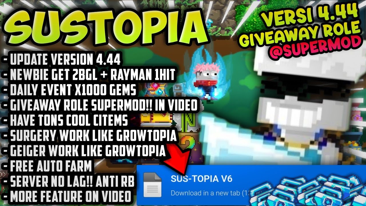 SERVER IDAMAN🤤GIVEAWAY ROLE SUPERMOD🥵|GROWTOPIA PRIVATE SERVER TERBARU ...