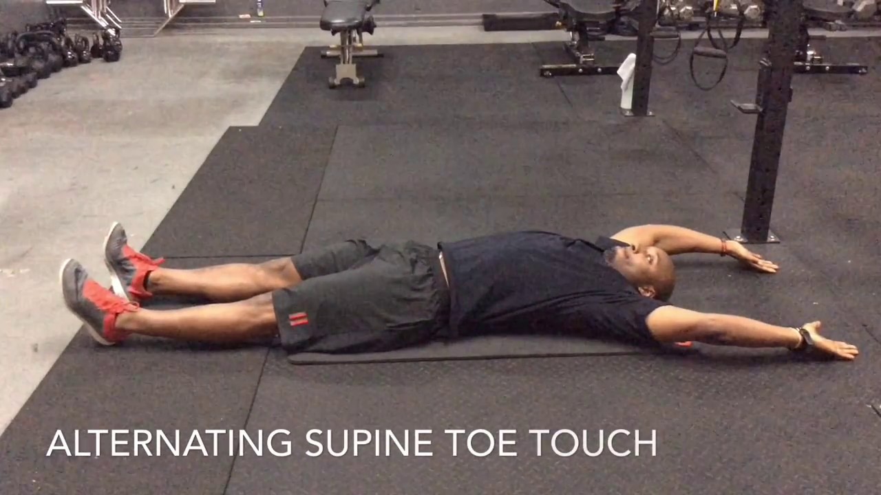 ALTERNATING SUPINE TOE TOUCH - YouTube