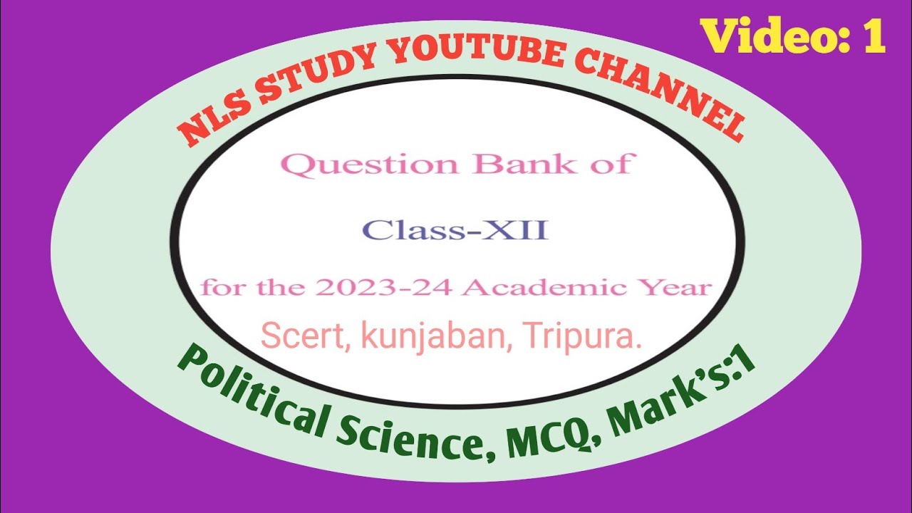 || Class 12 Political Science Question Bank Solutions 2023-24|| MCQ ...