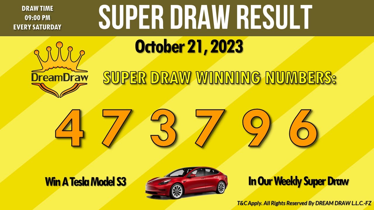 Dream Draw Weekly Super Draw results for October 21, 2023. - YouTube