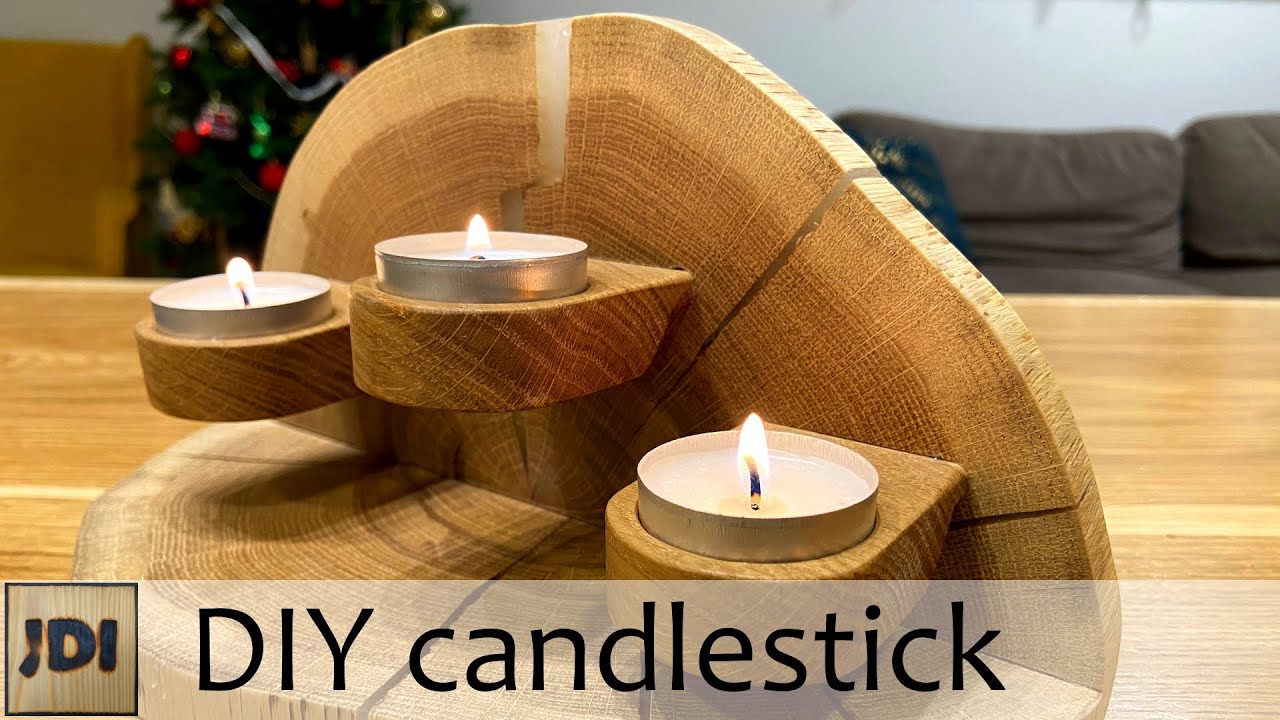DIY candlestick from wood - YouTube
