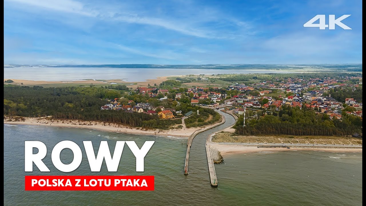 ROWY nad morzem Bałtyckim, Rowy plaża z drona 4K - YouTube