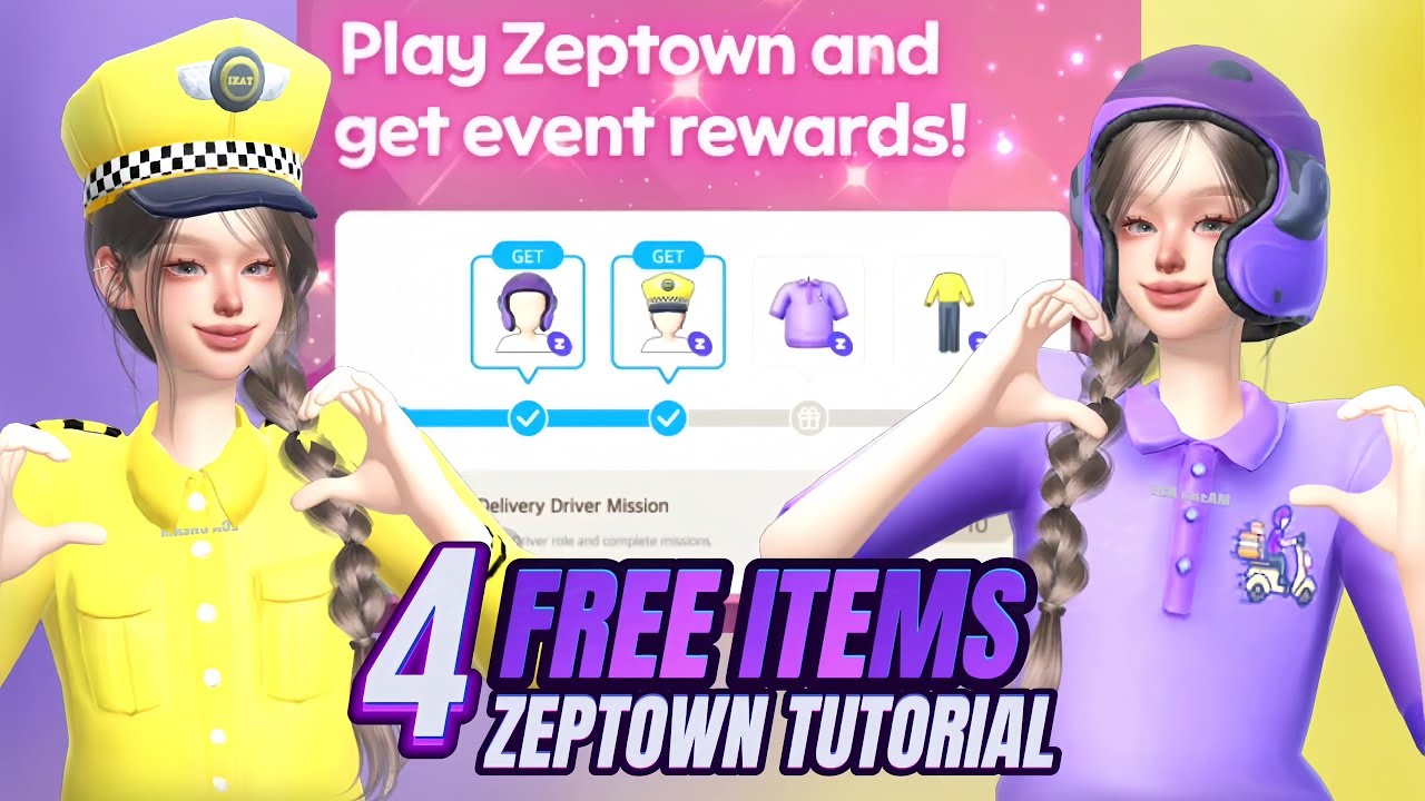 [ENG/ID] Zeptown Tutorial How to Get 4 Free Items Zepeto💎 Role Play as ...
