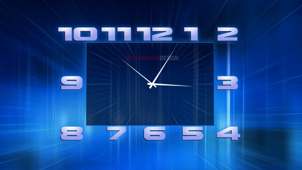 Clock Azure Screensaver - YouTube