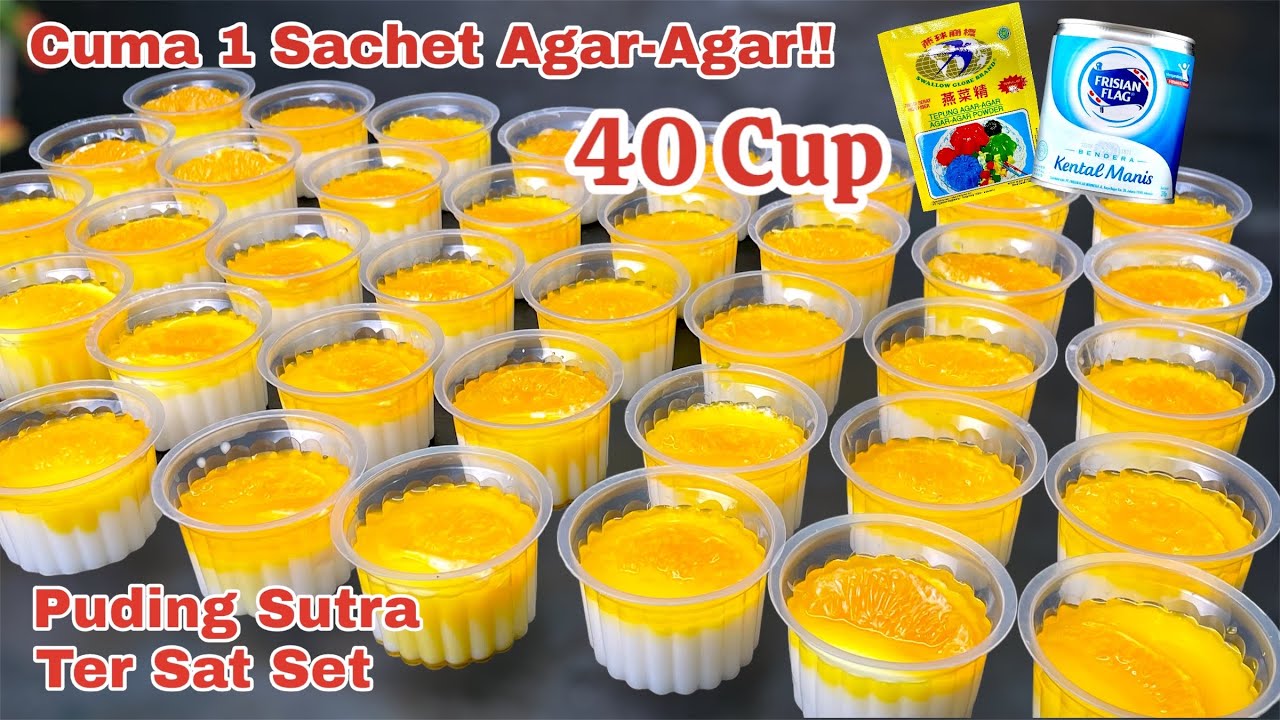 Silky Puding Jeruk Tersimpel ‼️ 1 Sachet Agar-agar aja hasilnya 40 Cup ...