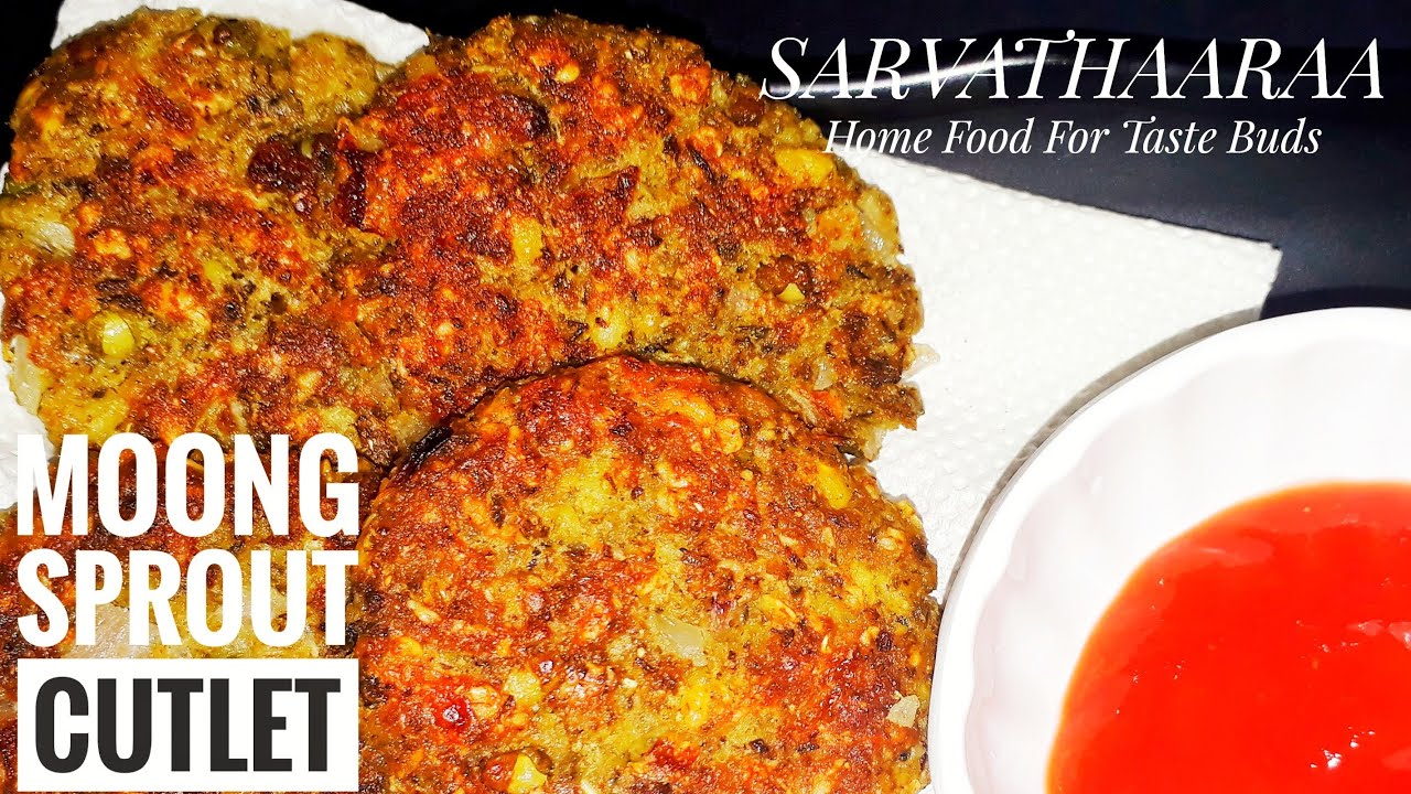 MOONG SPROUT CUTLET|பச்சைப்பயறு கட்லெட் |GREEN GRAM CUTLET RECIPE IN ...