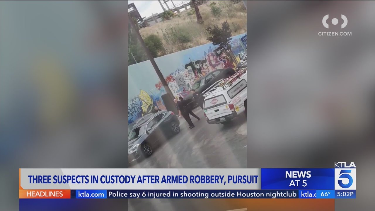 3 arrested after armed robbery leads to pursuit in El Sereno - YouTube