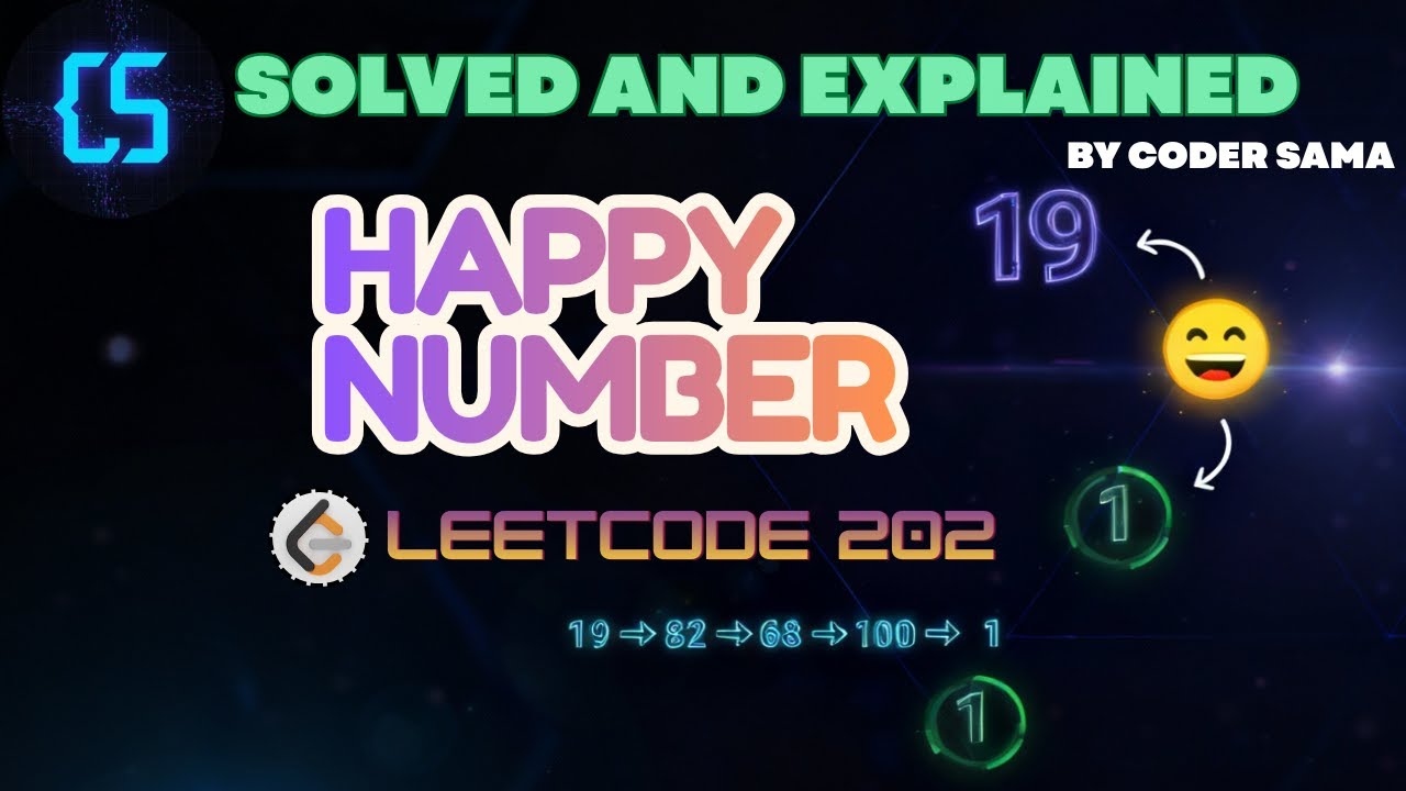 Solving Happy Number (LeetCode #202) using Java | Step-by-Step Explanation by Coder Sama - YouTube