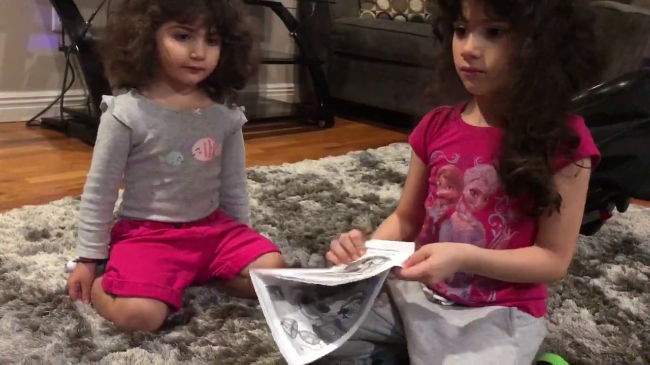 Mimi repeating after Maya reading book - YouTube