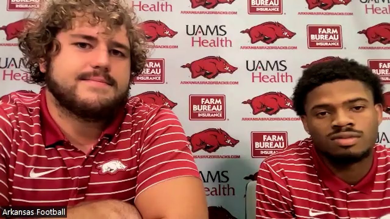 Arkansas players Luke Jones and Bryce Stephens preview BYU game - YouTube