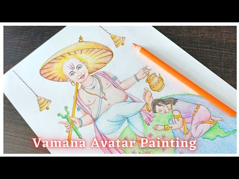 Vamana Avatar painting with colored pencils[Hindu God drawing] - YouTube