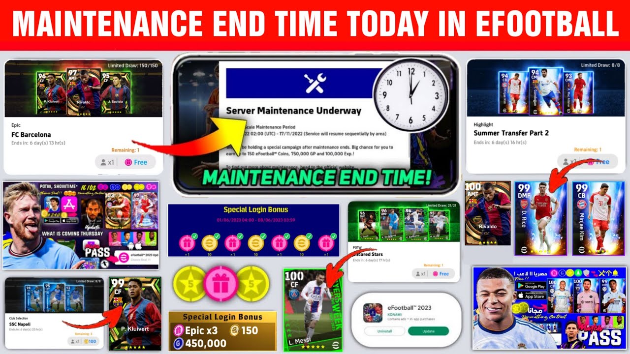 Maintenance End Time Today In eFootball 2023 Mobile | Pes Server ...