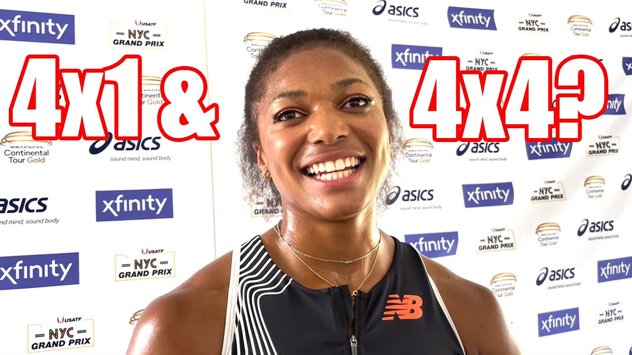 Gabby Thomas Does 100m/400m Double In NYC, Wants To Be On Both Relays - YouTube
