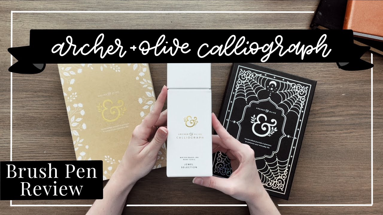 ARCHER AND OLIVE CALLIOGRAPH PENS | Brush Pen Swatches + Review - YouTube
