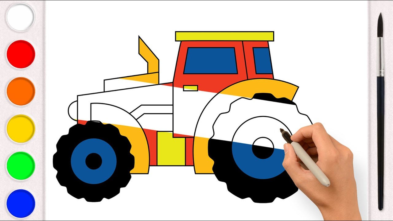 Learn to draw a tractor . Drawings for kids. - YouTube