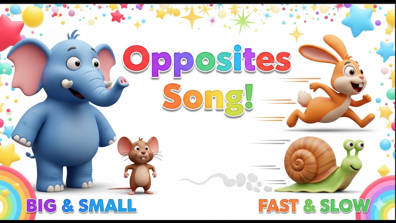 Opposites Song for Kids | Big & Small, Fast & Slow | Fun Learning with ...