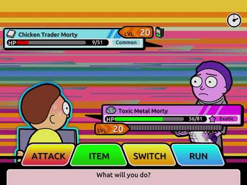 Catching a wild shiny Chicken Trader Morty in Pocket Mortys - YouTube