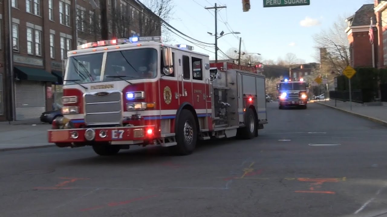 Paterson, NJ Fire Dept Battalion 3, Ladder 2, Engine 7, Engine 4 ...