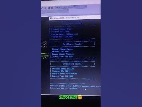 enrolment voucher in c++ IDE dev c++#cppprogramming #codingtime #codinglife - YouTube