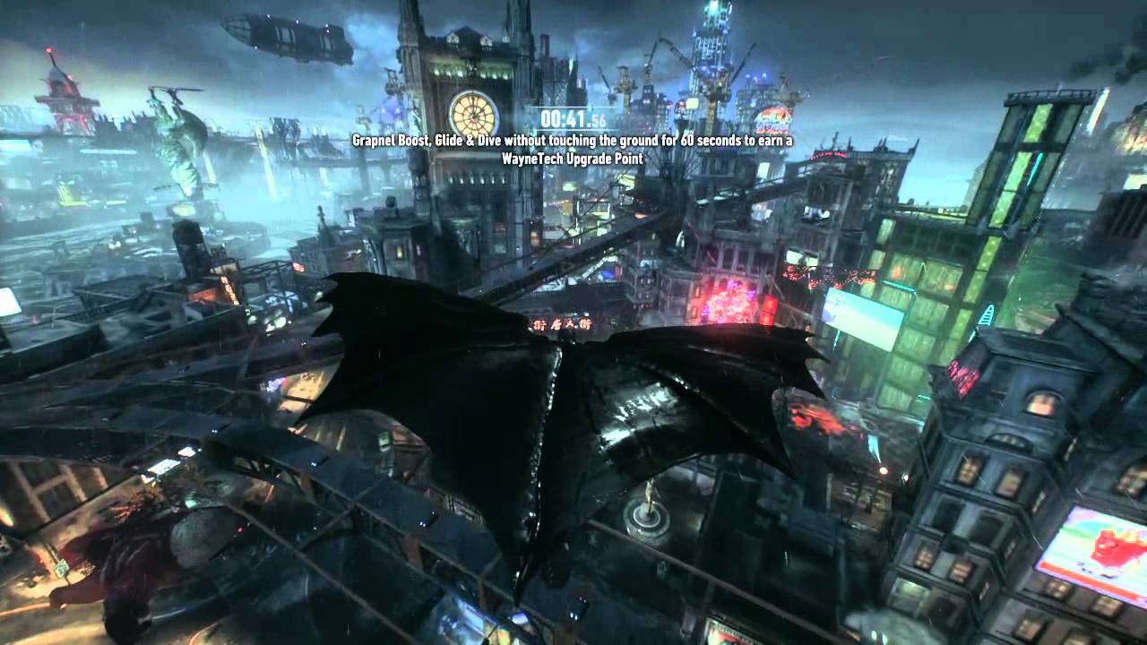 BATMAN: ARKHAM KNIGHT GRAPPLE GUN BOOST N GLIDE - YouTube