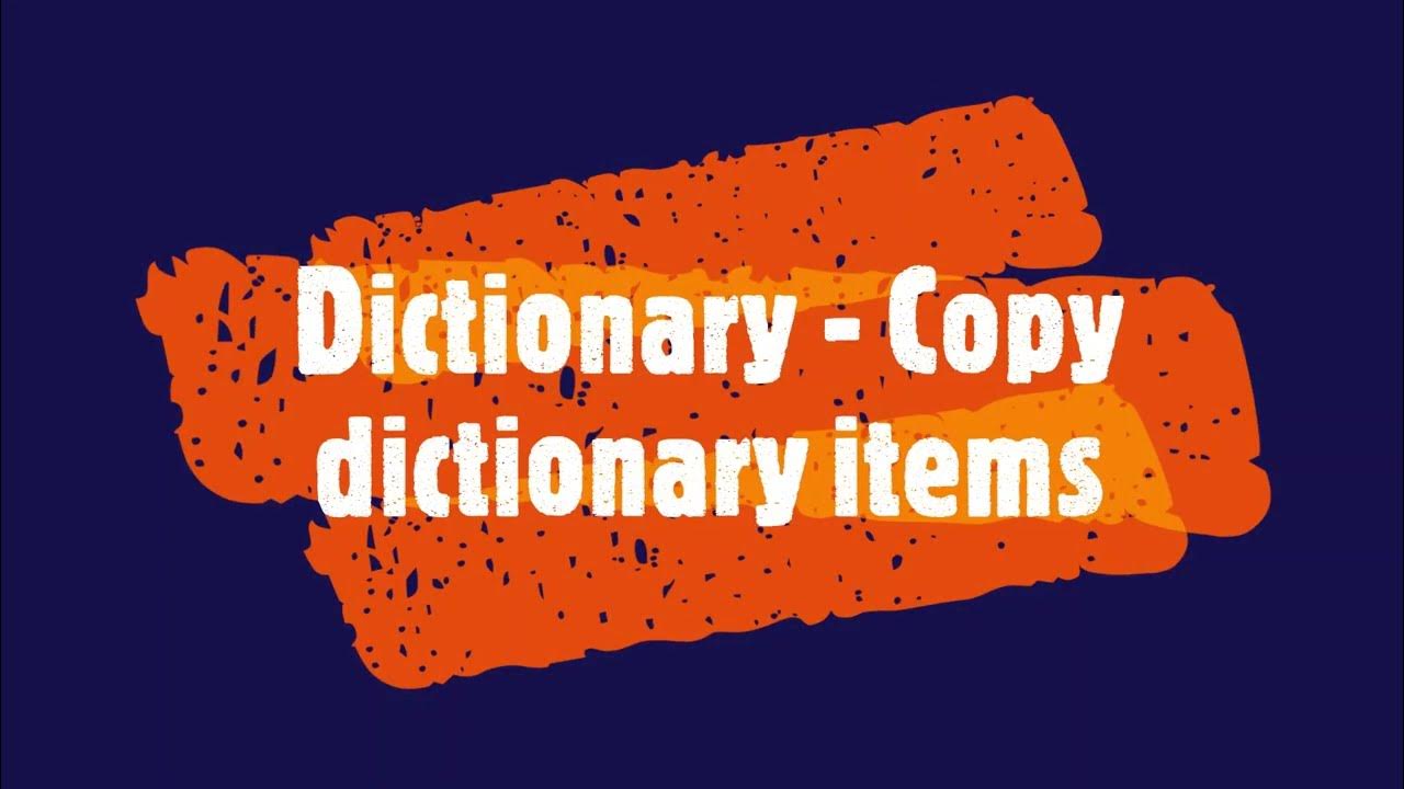 PYTHON - Dictionary - Copy dictionary items #viral#viralvideo # ...