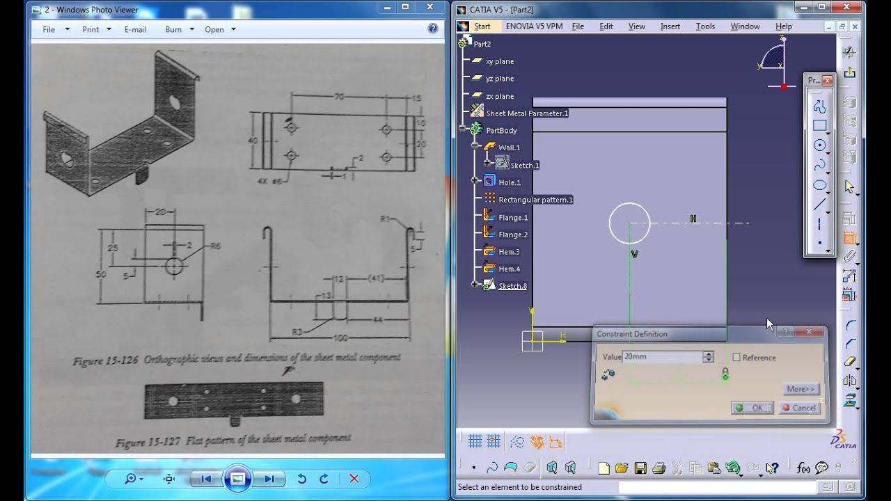 Catia V5 Tutorial|Practice1 for beginners P4|Sheetmetal Workbench - YouTube