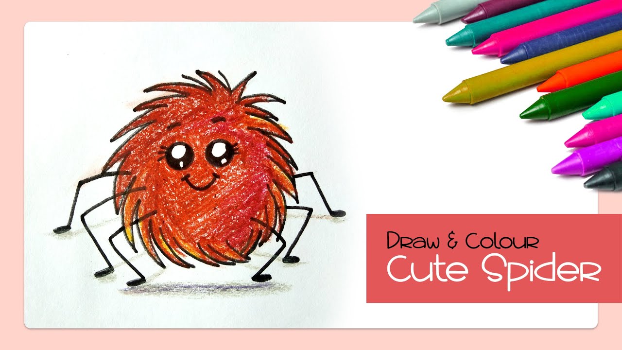 How to draw cute Spider - YouTube