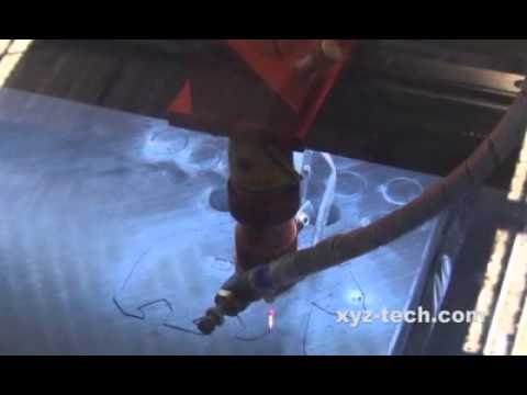 Laser cutting through 30mm Nylon board EXLAS X3 - YouTube