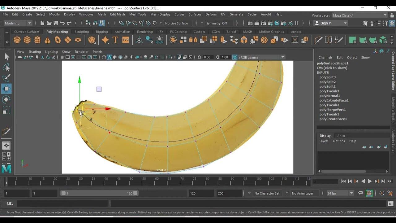 Maya Tutorial Modeling A Banana || How To Make banana in MAYA For Beginners | 3D modeling |3d ...