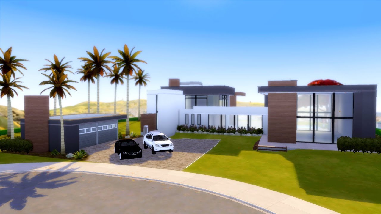 The Sims 4 | California Modern Mansion 🌴 | Speed Build! 🏡 - YouTube